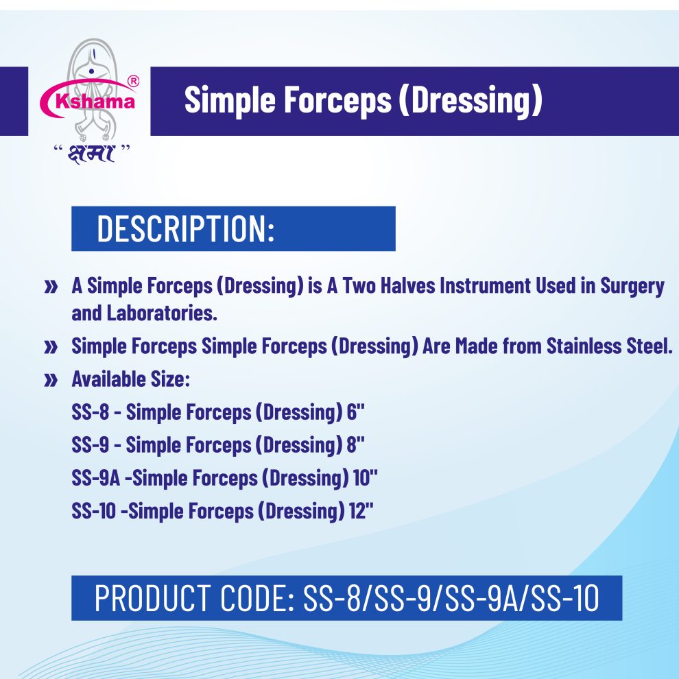 Dressing Dissecting Forceps Serrated (Plain/Non-Tooth), Surgical ...